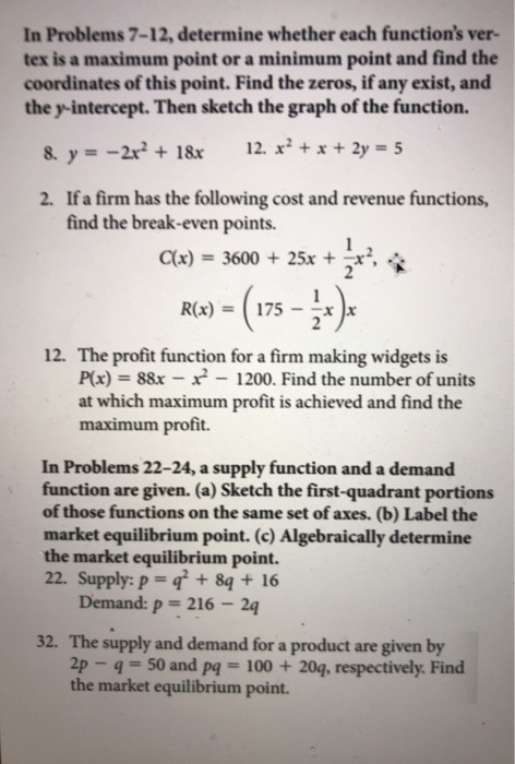 Solved In Problems 7-12, determine whether each function's | Chegg.com