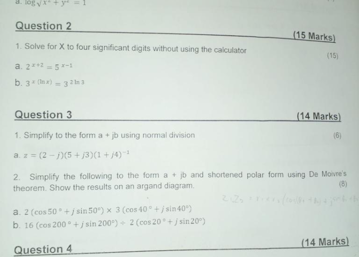 Solved 1. Solve for X to four significant digits without | Chegg.com