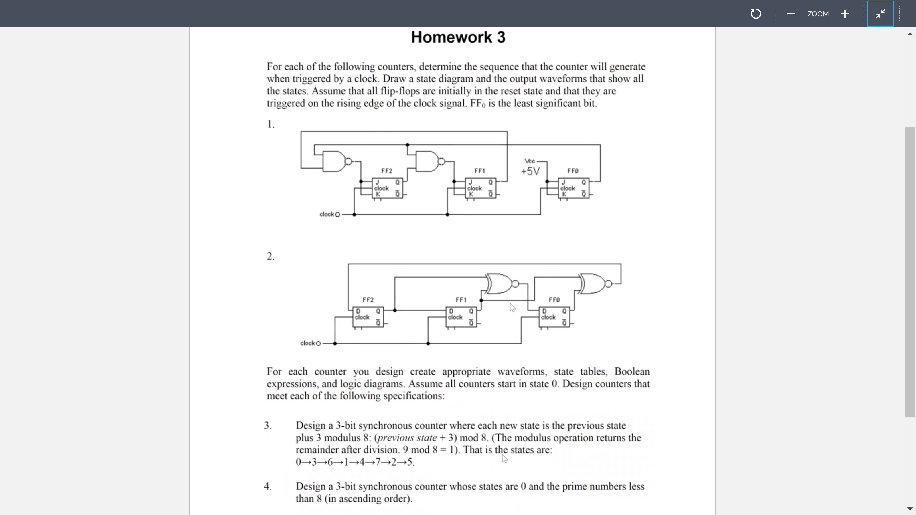 Solved Homework 3Digital system design homework | Chegg.com