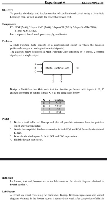 Experiment 6 ELEE.CMPE 2130 Objective To practice the | Chegg.com