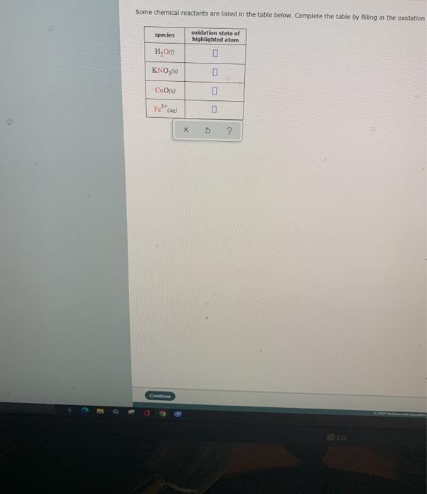 Solved Some chemical reactants are listed in the table | Chegg.com
