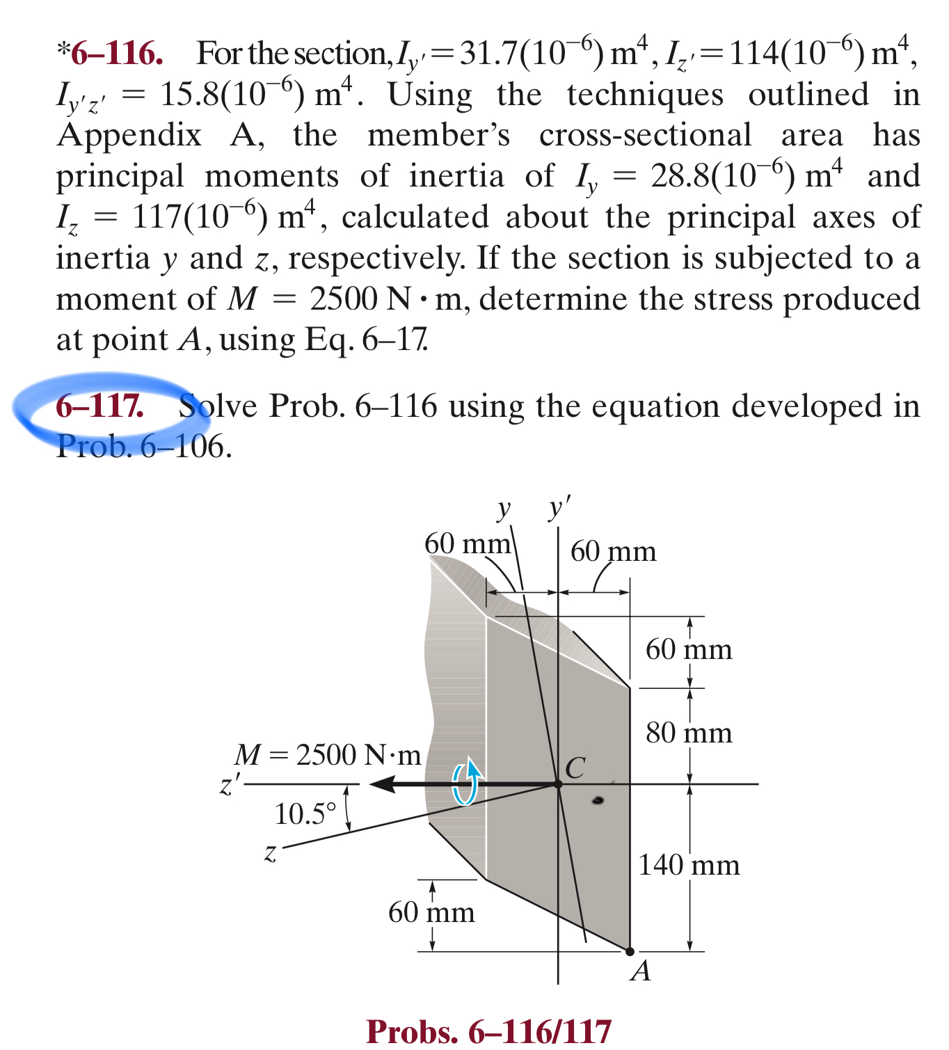 Solved *6-116. ﻿For the section, | Chegg.com