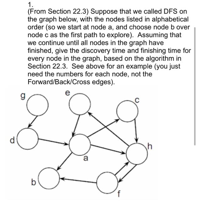 Solved 1. (From Section 22.3) Suppose that we called DFS on | Chegg.com Solved 1. (From Section 22.3) Suppose that we called DFS on | Chegg.com