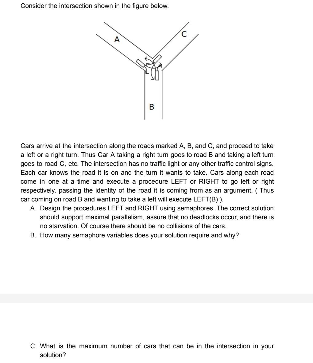 Solved Consider the intersection shown in the figure below. | Chegg.com