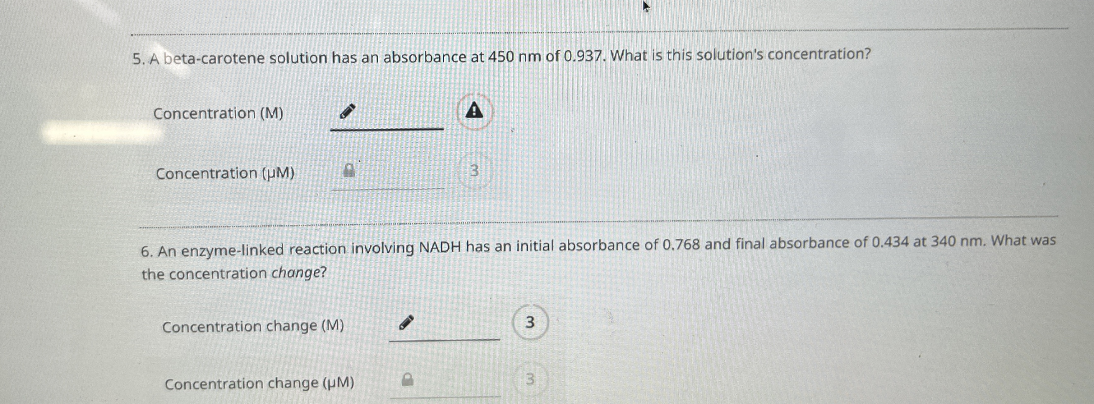Solved A beta-carotene solution has an absorbance at 450 ﻿nm | Chegg.com