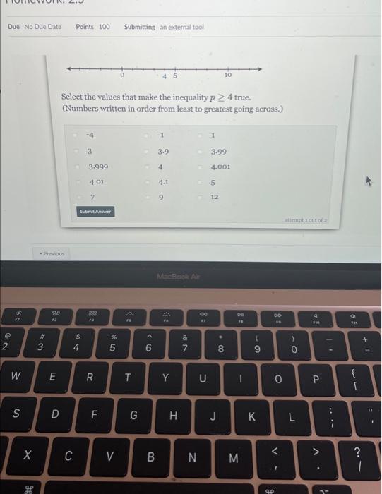 Solved Points 100 Submitting an extermal tool Select the | Chegg.com
