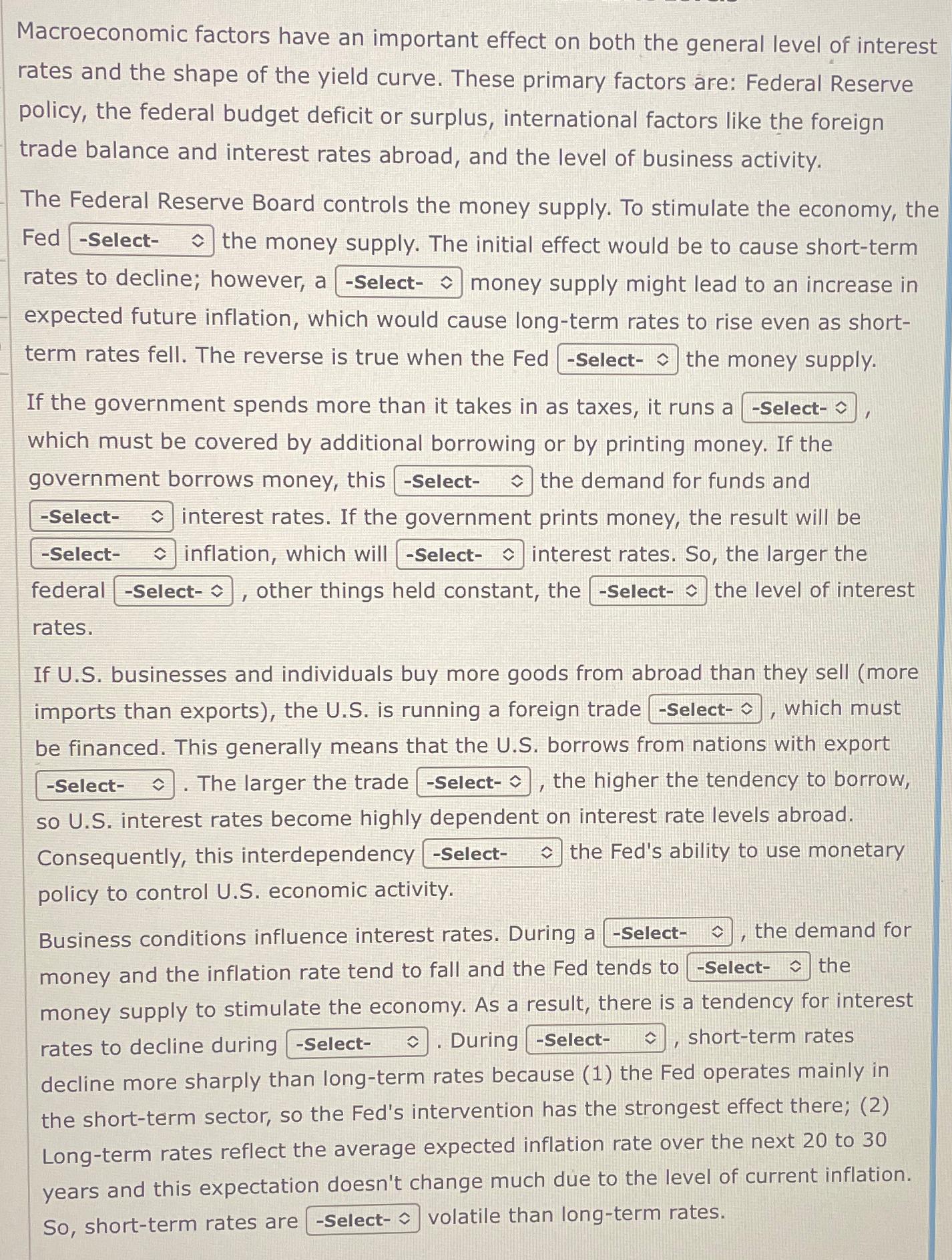 Solved Macroeconomic factors have an important effect on | Chegg.com