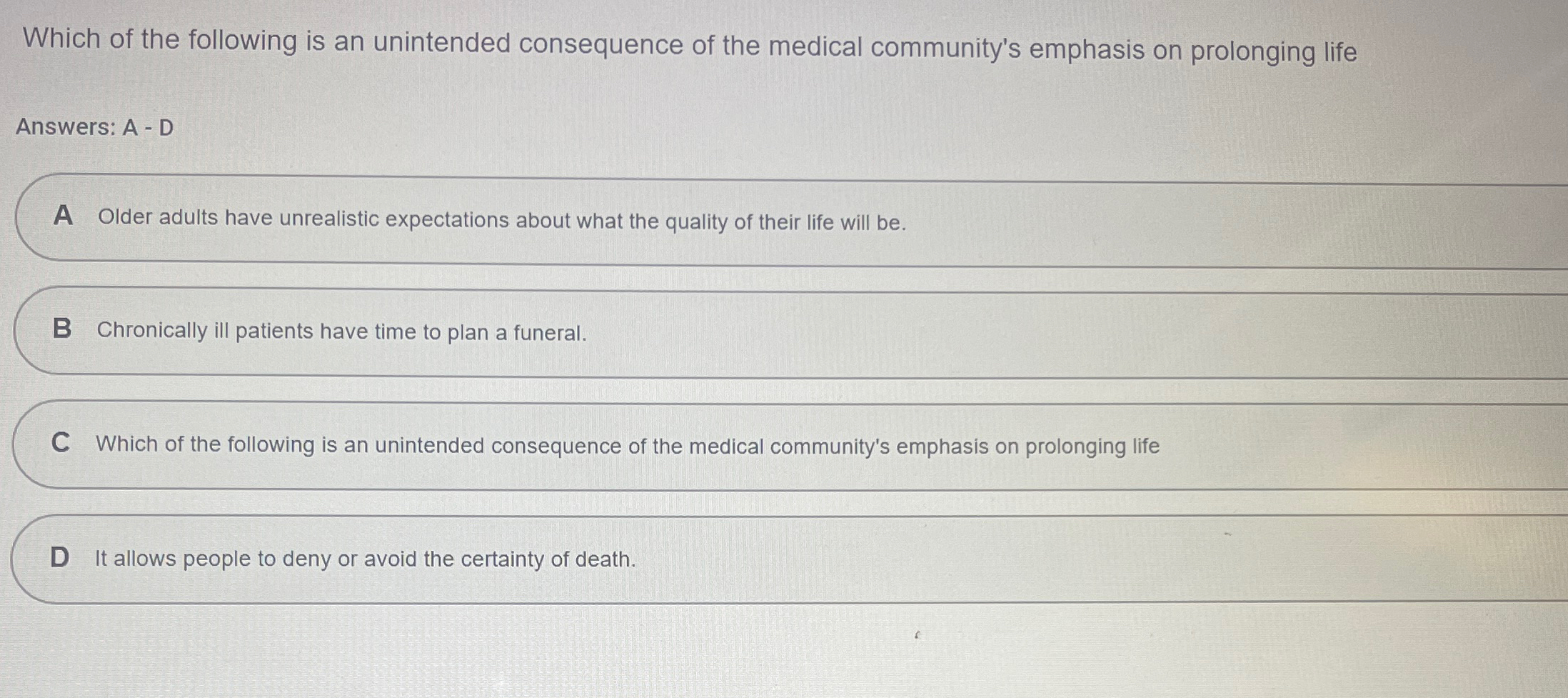 Solved Which of the following is an unintended consequence | Chegg.com