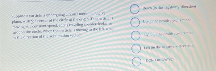 Solved Down (in the negative y-direction) Suppose a particle | Chegg.com