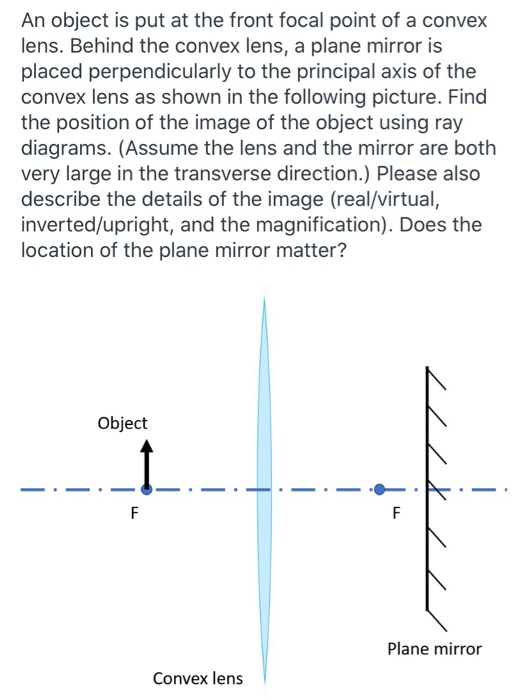 Solved An object is put at the front focal point of a convex | Chegg.com
