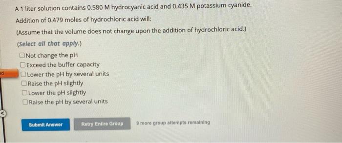 Solved A 1 liter solution contains 0.434M hydrofluoric acid | Chegg.com
