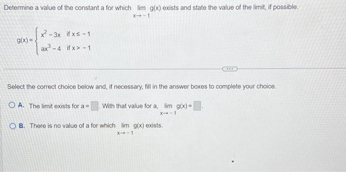 Solved Determine a value of the constant a for which | Chegg.com