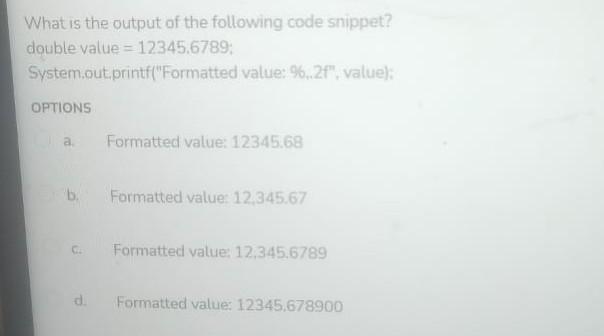 Solved What is the output of the following code snippet? | Chegg.com