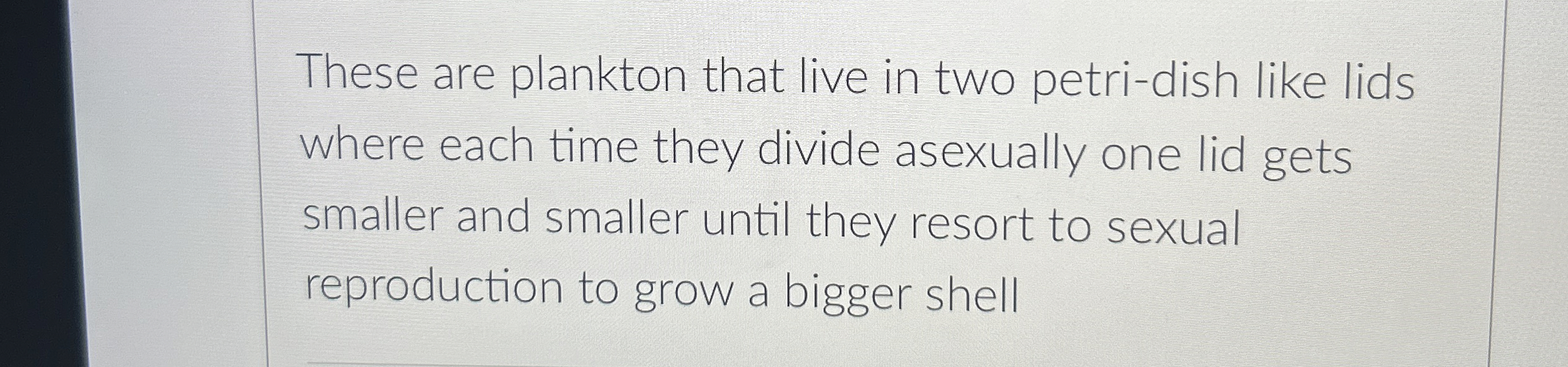 Solved These are plankton that live in two petri-dish like | Chegg.com