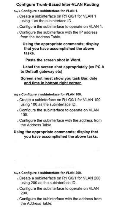 Topology and Addressing Table FO WLAN 200 MAN 100 | Chegg.com
