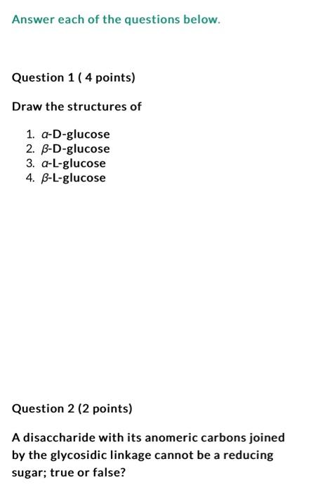 Solved Answer Each Of The Questions Below Question 1 4