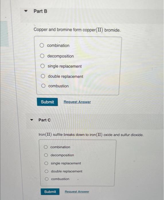 Solved Part B Copper and bromine form copper(II) bromide. O | Chegg.com