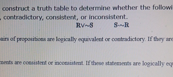 construct a truth table to determine whether the | Chegg.com