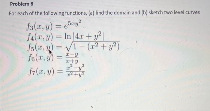 Solved For each of the following functions, (a) find the | Chegg.com