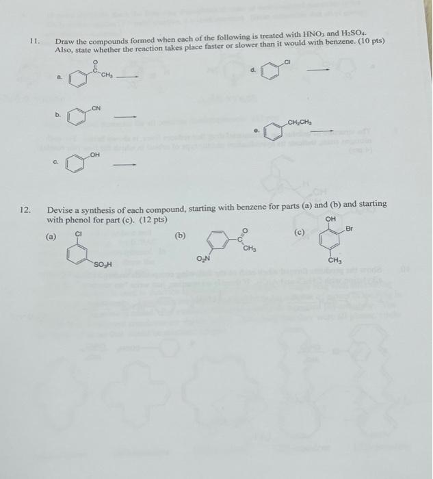 Solved 11. Draw the compounds formed when each of the | Chegg.com