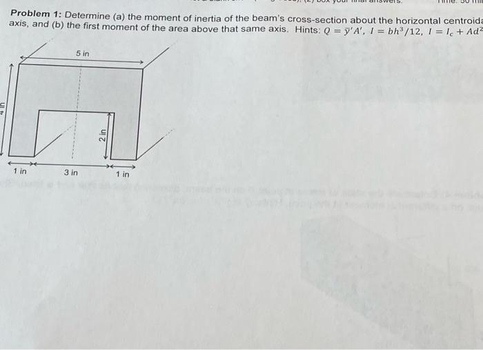 Solved Problem 1: Determine (a) the moment of inertia of the | Chegg.com
