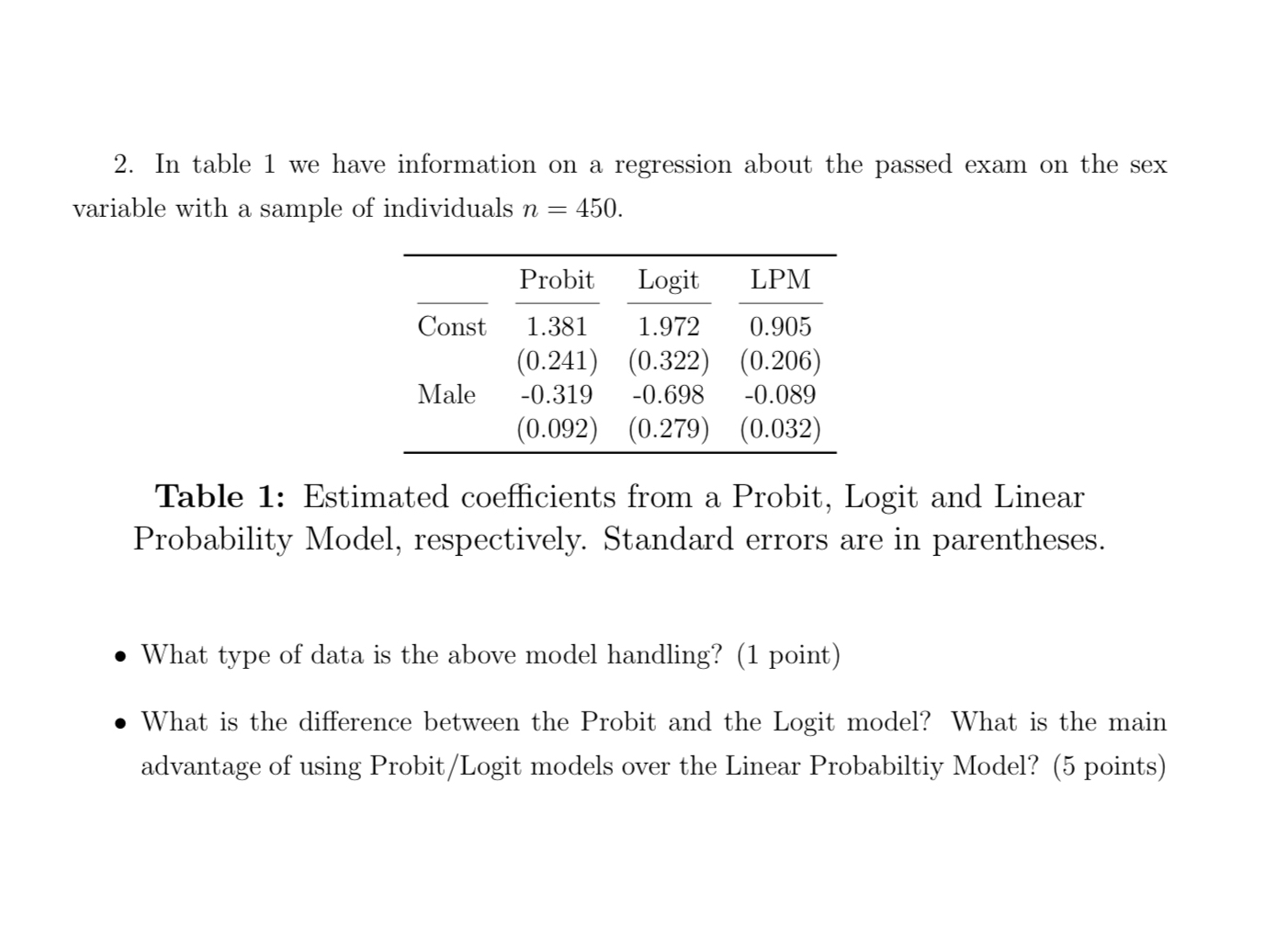 Solved In table 1 ﻿we have information on a regression about | Chegg.com