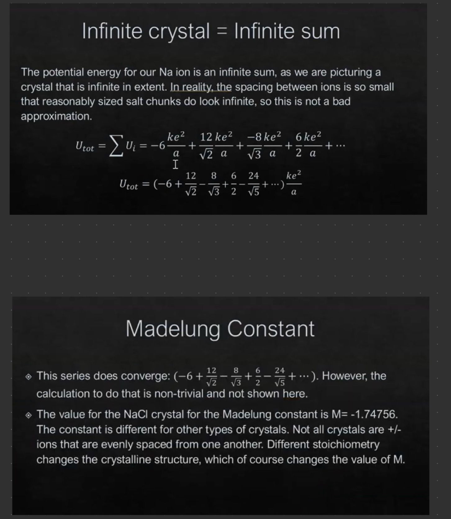 Solved How can we calculate Madelung Constant in detail?This | Chegg.com