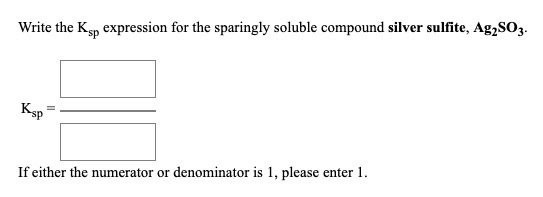 Solved Write the Ksp expression for the sparingly soluble | Chegg.com