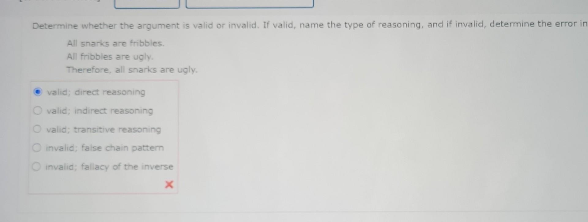 Solved Determine whether the argument is valid or invalid. | Chegg.com