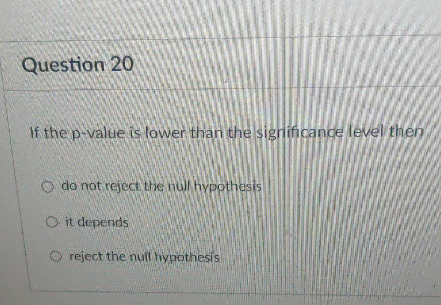 Solved If the p-value is lower than the significance level | Chegg.com