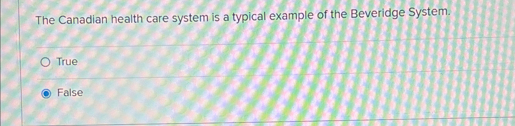 Solved The Canadian health care system is a typical example | Chegg.com