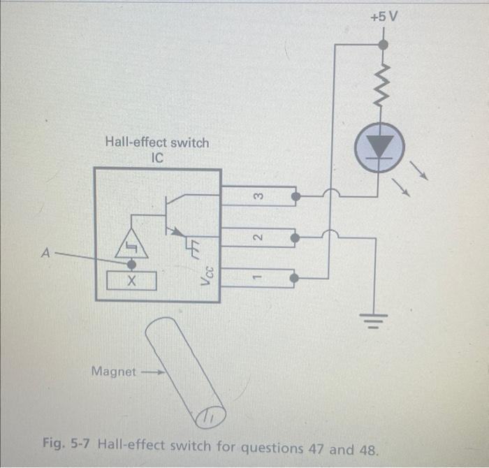 Solved Refer to Fig. 5-7. The output of just the Hall-effect | Chegg.com