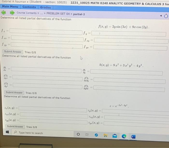 Solved This calc 3 problem is giving me issues. it is | Chegg.com