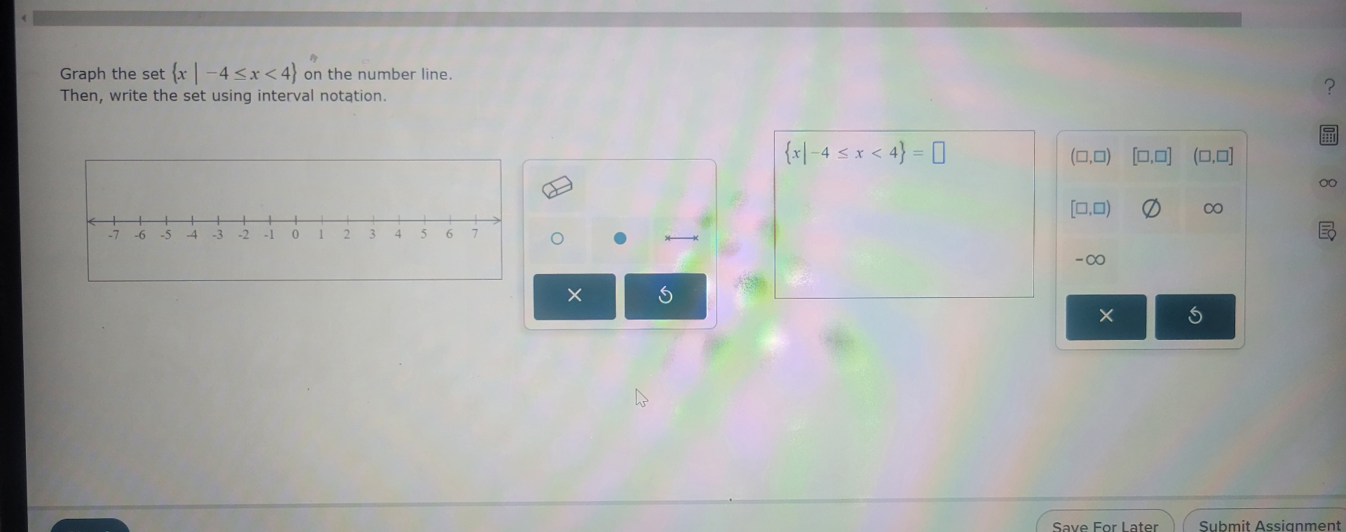 Solved How to solve Graph the set {x|-4≤x