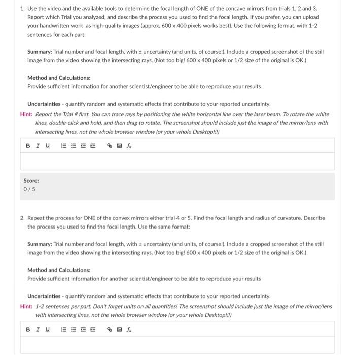 Solved 1. Use the video and the available tools to determine | Chegg.com