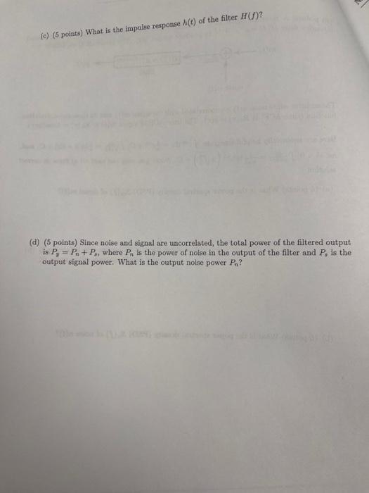 (c) (5 points) What is the impulse response h(t) of | Chegg.com