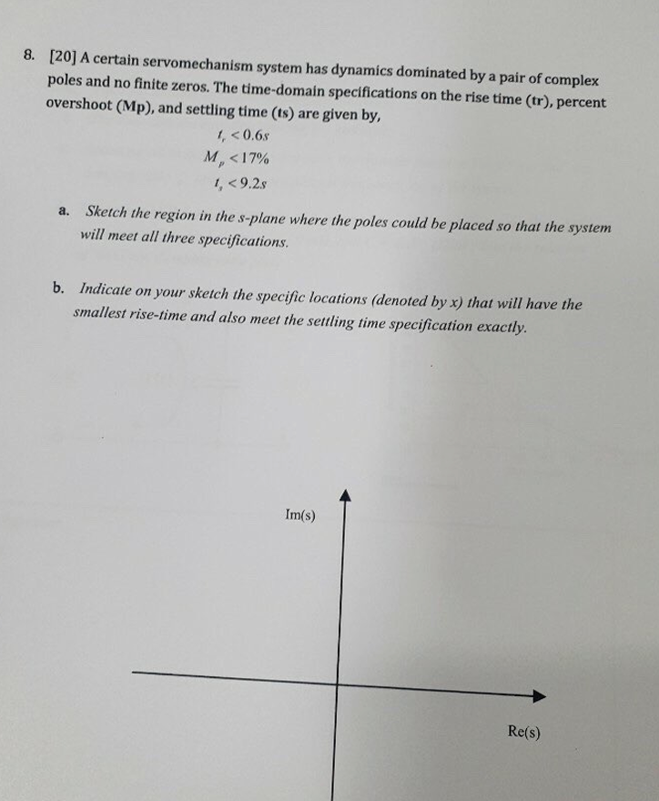 Solved [20] ﻿A certain servomechanism system has dynamics | Chegg.com