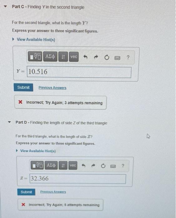 Solved Learning Goal: Threo triangles are shown, the first | Chegg.com