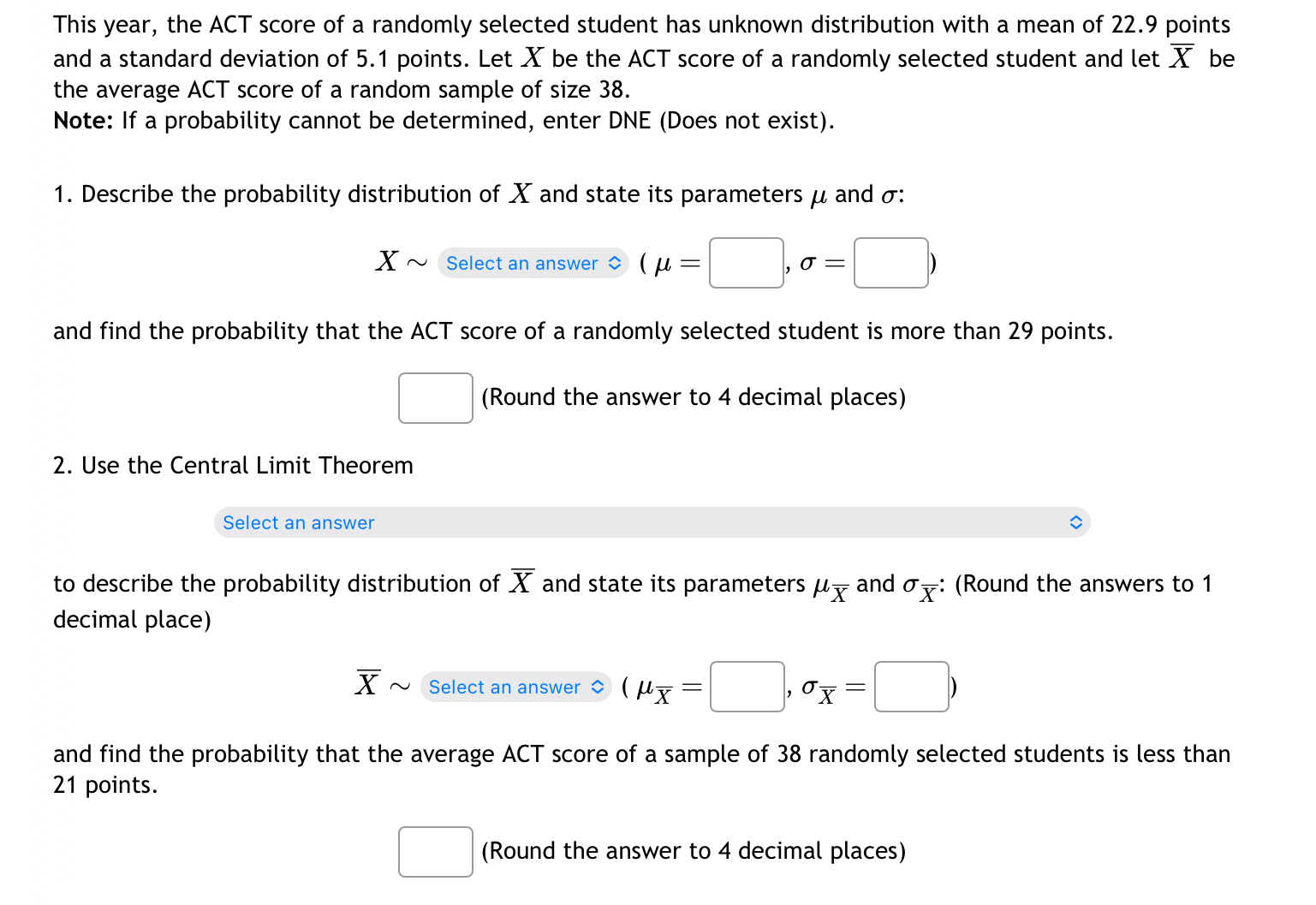 Solved This year, the ACT score of a randomly selected | Chegg.com