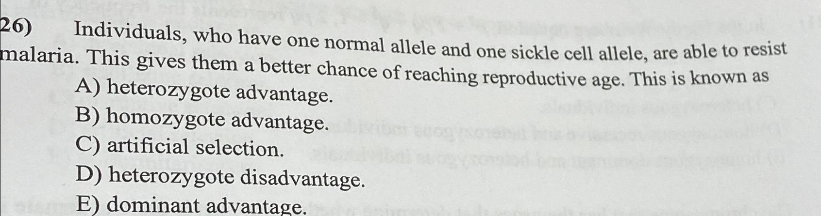 Solved Individuals, who have one normal allele and one | Chegg.com