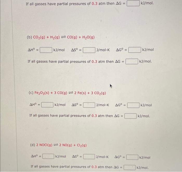 in the reaction have pacol pressures of 03 otm (a) | Chegg.com