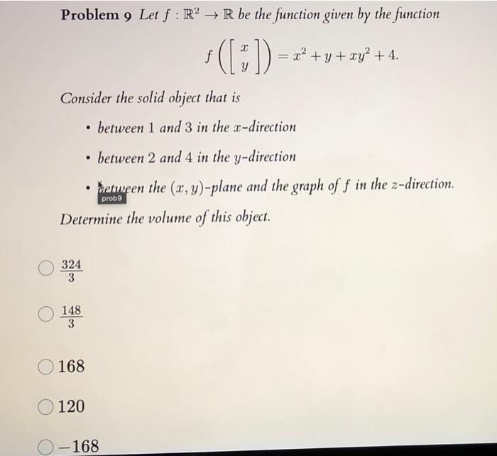 Solved Problem 9 Let f:R2→R be the function given by the | Chegg.com