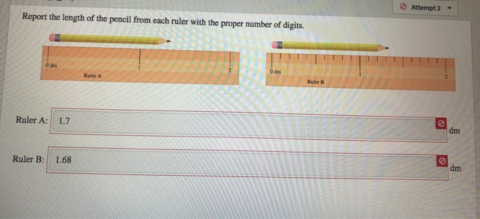 Solved Attempt 2 - Report the length of the pencil from each | Chegg.com
