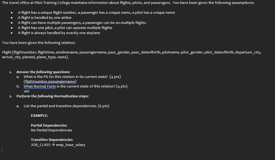 Solved The travel office at Pilot Training College maintains | Chegg.com