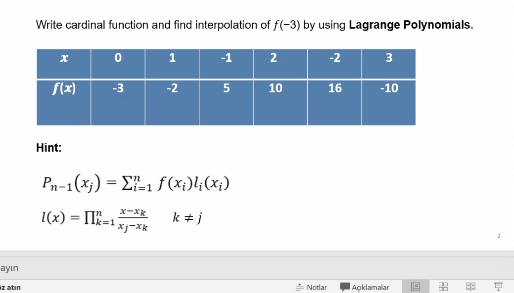 Solved Write cardinal function and find interpolation of | Chegg.com