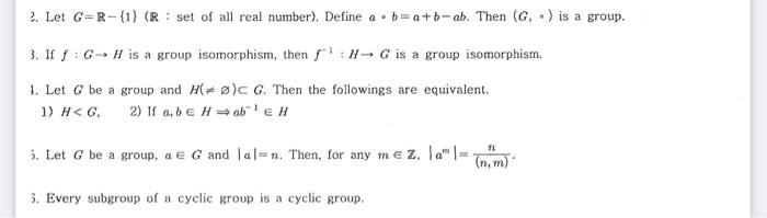 Solved 현대대수 2~6) Please don't write English like cursive | Chegg.com