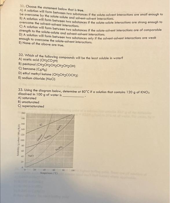 Solved 31. Choose the statement below that is true. A) A | Chegg.com