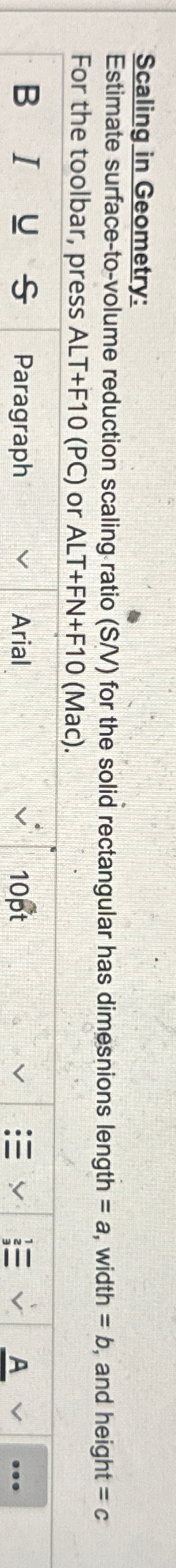 Solved Scaling in Geometry:Estimate surface-to-volume | Chegg.com
