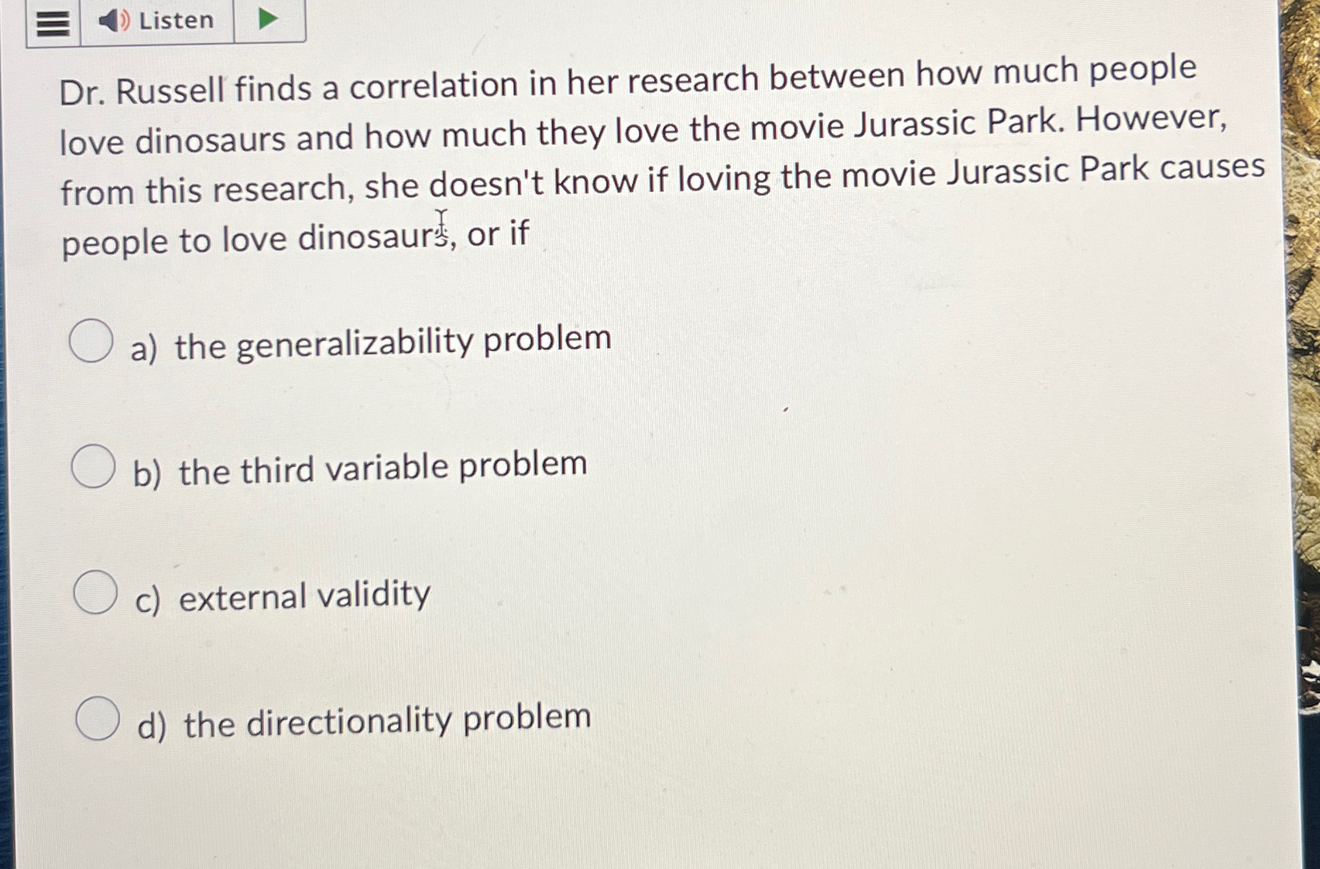 Solved ListenDr. ﻿Russell finds a correlation in her | Chegg.com