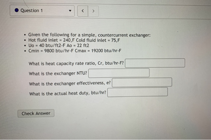 Solved Question 1 > . . Given the following for a simple, | Chegg.com
